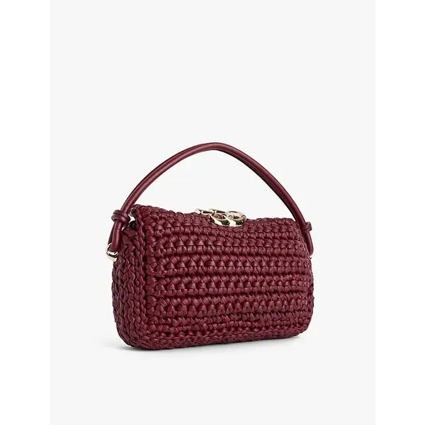 Gucci Crochet Leather Top-Handle Bag - Rosso Ancora/Ros.Anc